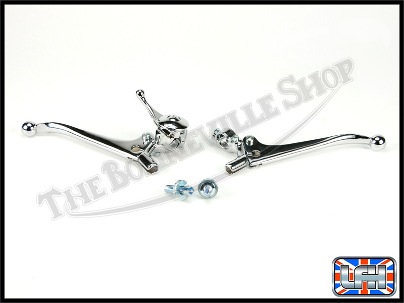 TRIUMPH CLUTCH AND BRAKE LEVERS WITH CHOKE LEVER SET UK MADE PN# 60 ...
