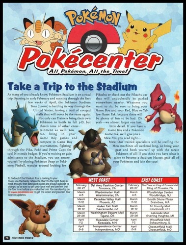 Pokemon Pokecenter Stadium Nintendo-print ad / mini-poster-Game room ...