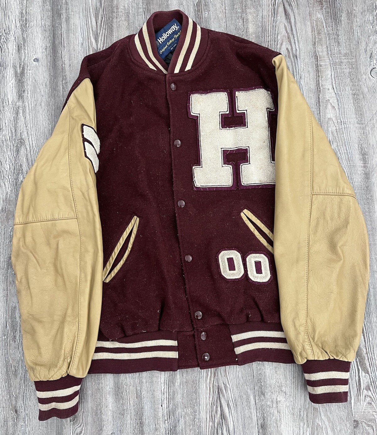 Vintage Holloway Original Varsity Jacket Wool Leather… - Gem