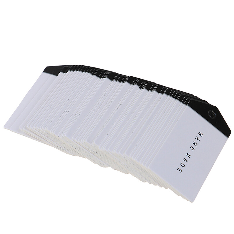 100pc handmade two-color labels tag kraft paper labels DIY decoration ...