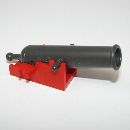LEGO Pearl Dark Gray Cannon (Shooting), 2x4 Red Cannon Base. 2533c01 ...