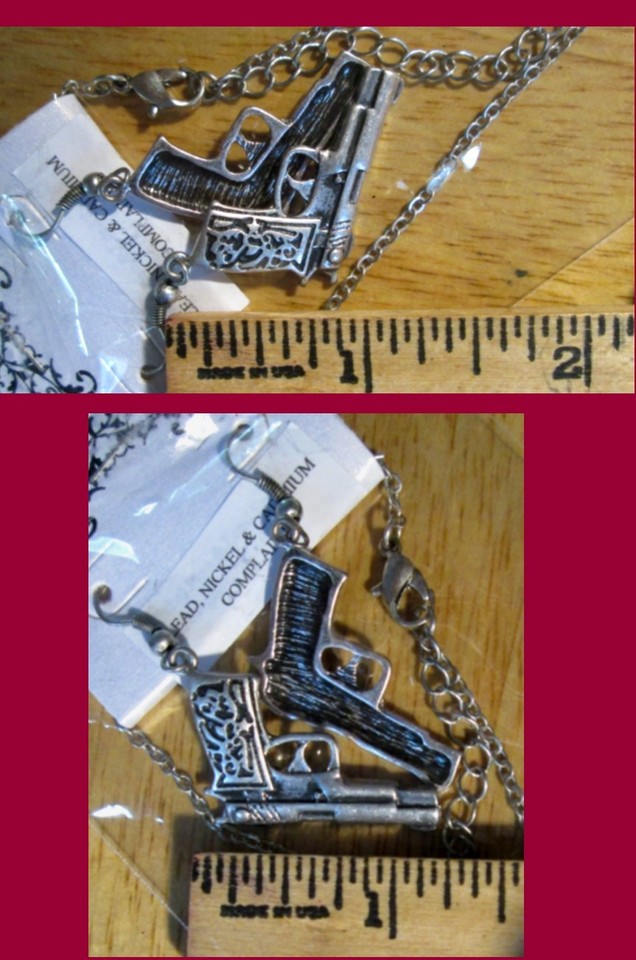 GUN Pistol Revolver Antique Skeleton Crystal KEYS Silver Cowboy Police ...