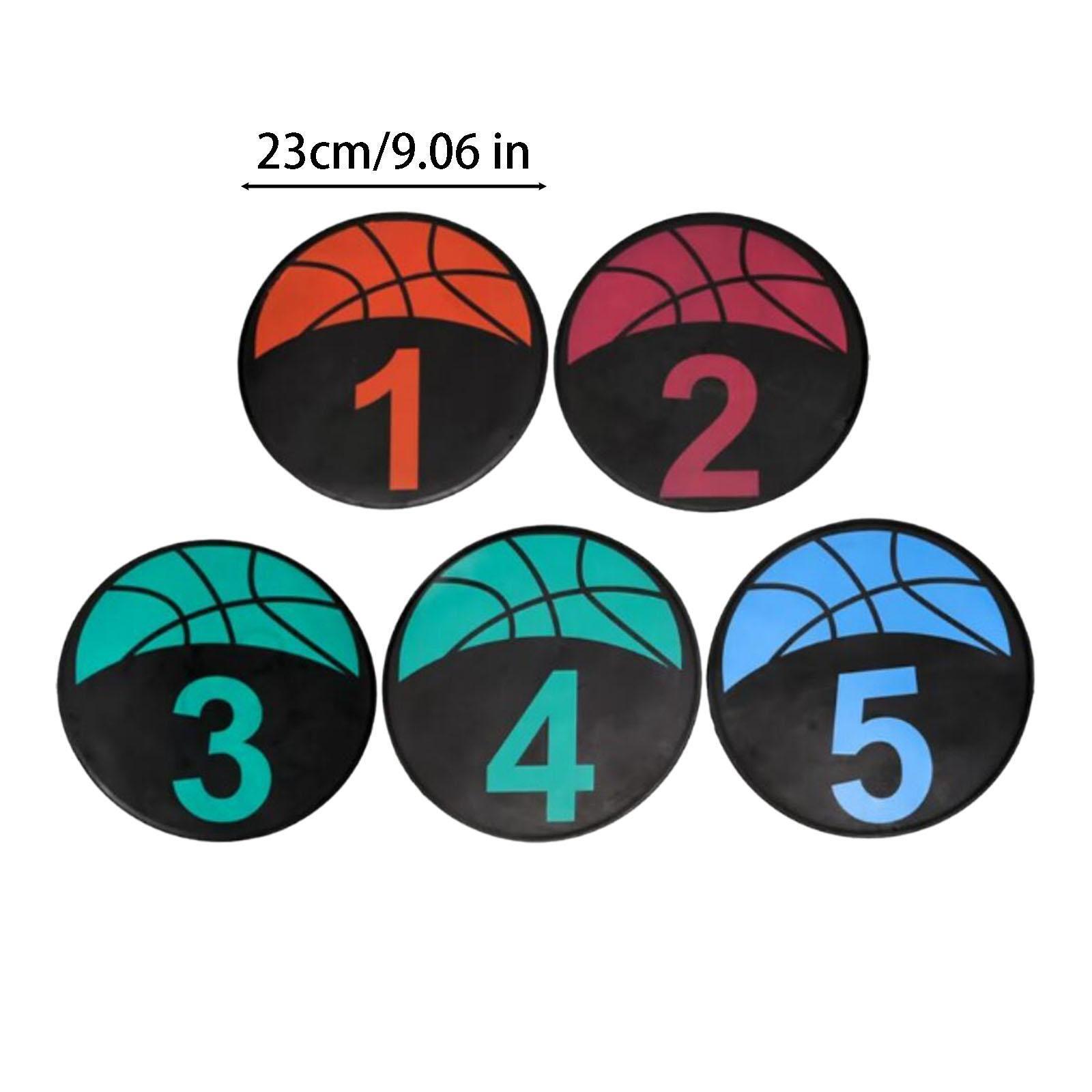5 Pieces Numbered Floor Spot Markers Training Mark for Soccer Outdoor ...