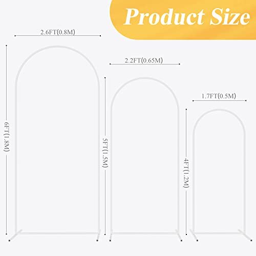 Wedding White Arch Backdrop Stand 6ft5ft4ft Set Of 3 Metal Arched ...