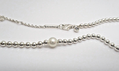 Authentic Pandora #393176C01-45 Treated Cultured Pearl & Beads Necklace ...