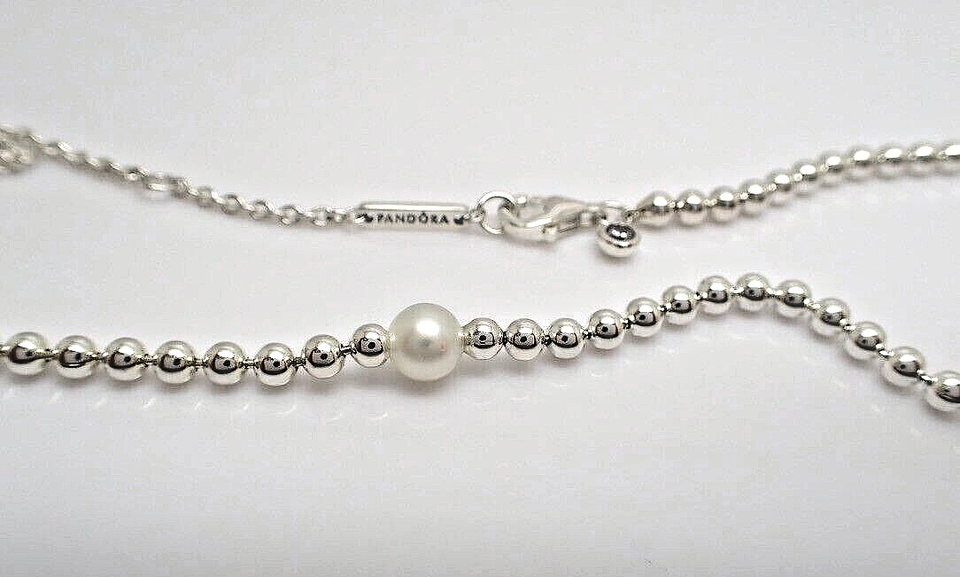 Authentic Pandora #393176C01-45 Treated Cultured Pearl & Beads Necklace ...