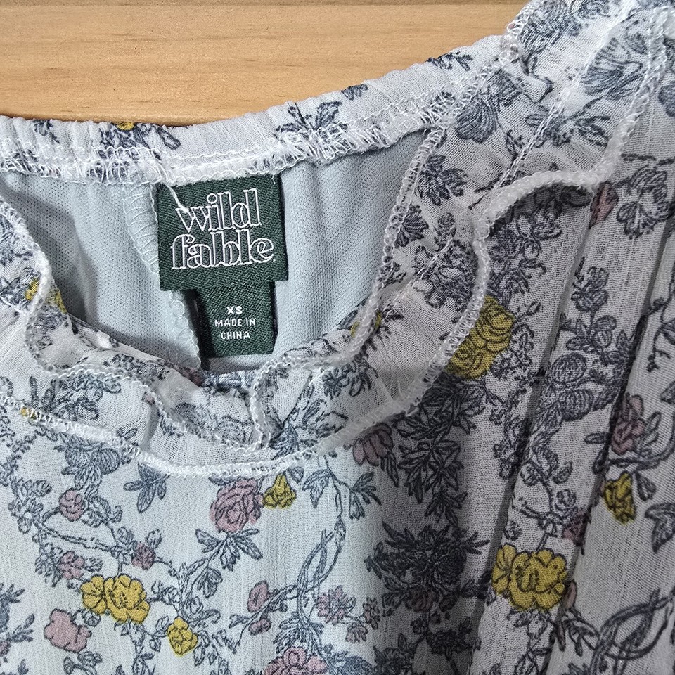 Wild Fable Women's Midi Slip Dress Xs Floral Fairygoth Feminine Boho ...