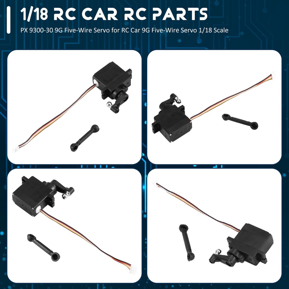 3X( 9300-30 9G Five-Wire for RC Car 9G Five-Wire 1/18 Scale for RC ...