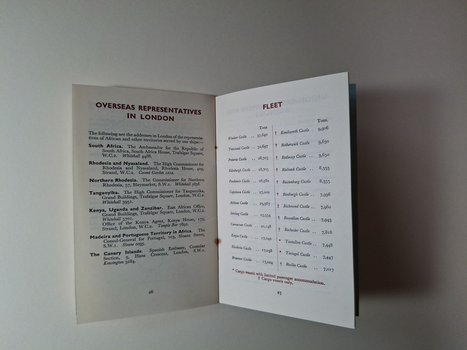 3xUnion-Castle Safmarine items- S.A.Vaal Booklet + SEAFARI Magazine ...