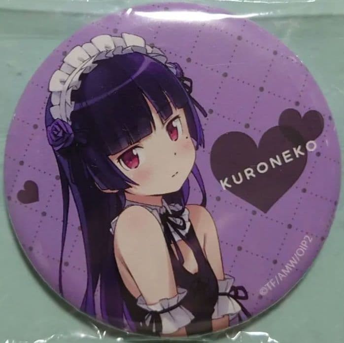 Oreimo Kirino Acrylic Stand & Badge Set Black Cat Swimsuit Maid | eBay