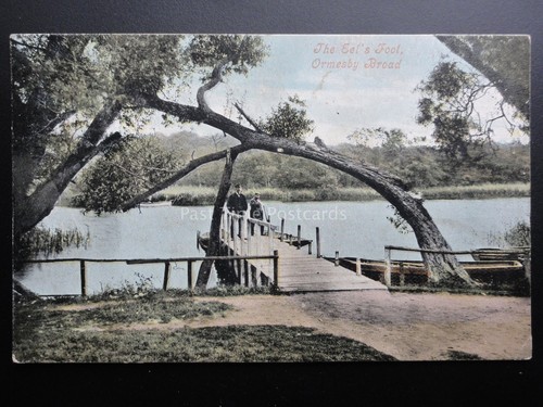 Norfolk Broads: THE EEL'S FOOT, ORMESBY BROAD showing Two Men on Jetty ...