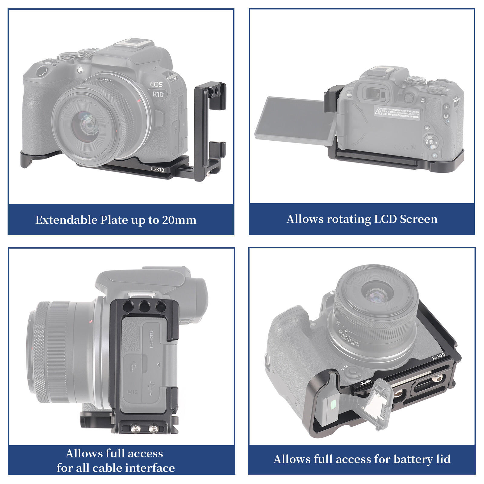 Vertical Quick Release Plate L Bracket Holder for Canon EOS R10 Camera ...