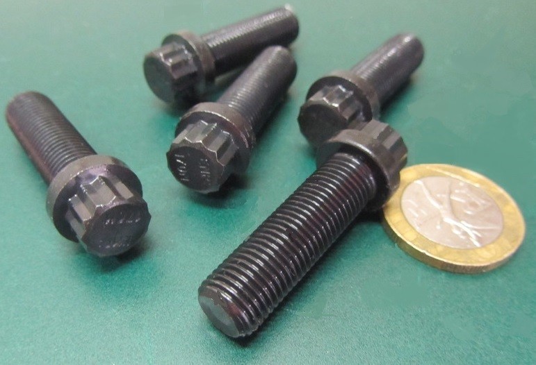 12 Point Flanged, Ferry Bolt, Steel, FT, 3/8"-24 x 1 1/4" Length, 25 ...