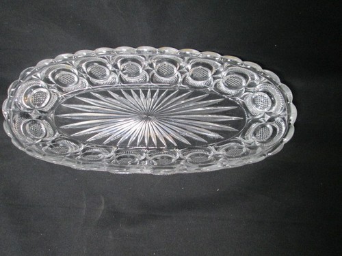 Clear Pressed Glass Oval Dish, H'Orderves, Appetizers, Relishes, Candy ...