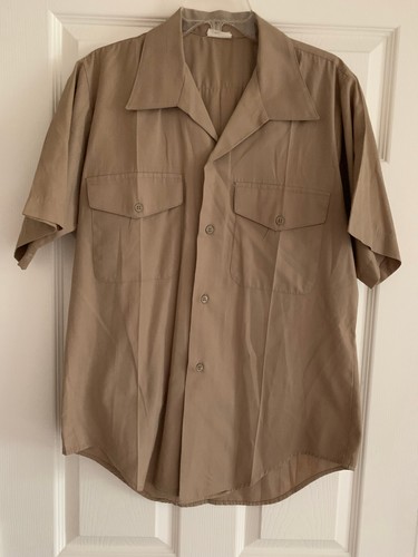 VTG USMC Shirt Men's Medium Tan Military Issued Uniform,8405000996953 ...