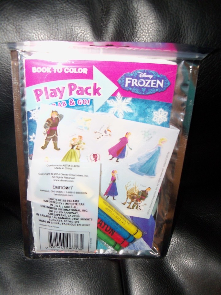 Disney Frozen Play Pack Grab & Go Color Book, Crayons/Stickers NEW ...
