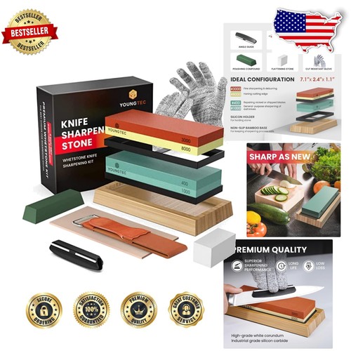 Durable Knife Sharpening Stone with Non-Slip Base - Ideal for All Knife ...