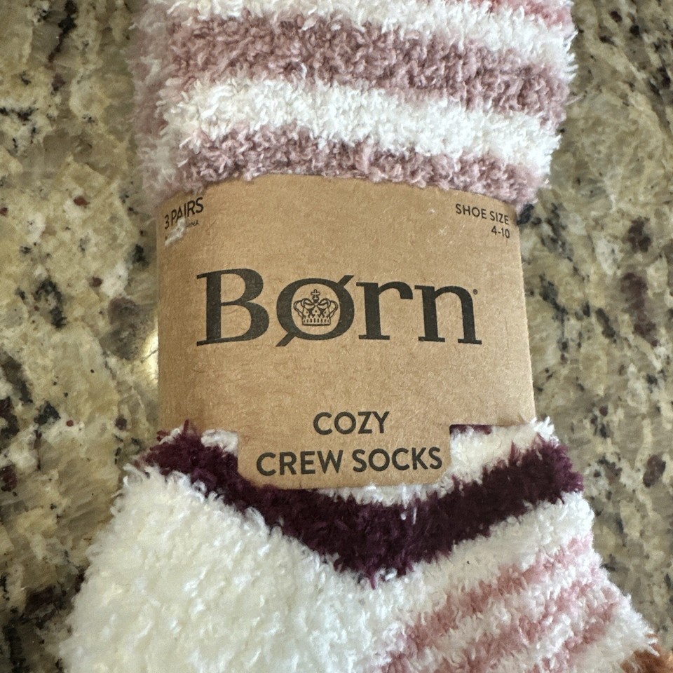 Women's Ladies Born Super Soft Cozy Socks Pack Of 3 (Shoe Size 4-10 ...