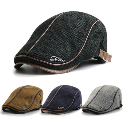 Knitted peaked cap middle-aged and elderly hats men's autumn winter ...
