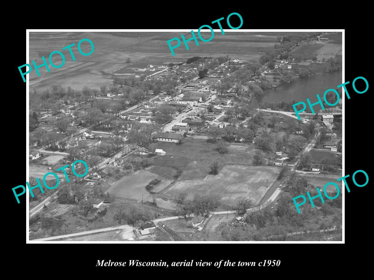 OLD 8x6 HISTORIC PHOTO OF MELROSE WISCONSIN AERIAL VIEW OF THE TOWN ...