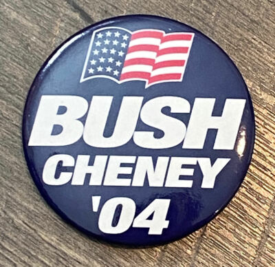 George Bush Dick Cheney 2004 04 President Election Blue 2.25 Round ...