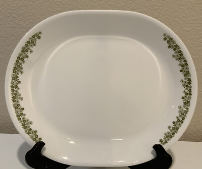 Vintage Corelle Crazy Daisy Spring Blossom Green Flower Oval Serving ...