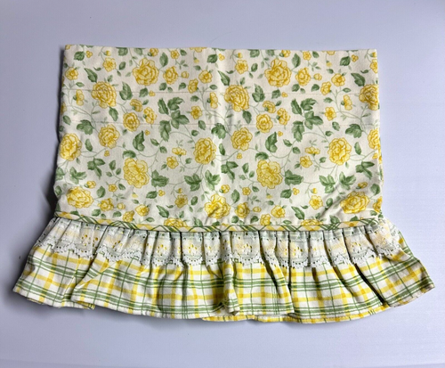 1 Waverly Floral Country Inn Cottage Yellow Green Ruffled Valance 55 ...