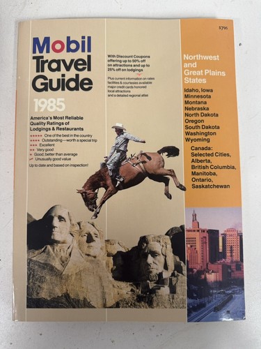 Vintage 1985 MOBIL TRAVEL GUIDE - NORTHWEST AND GREAT PLAINS Excellent ...
