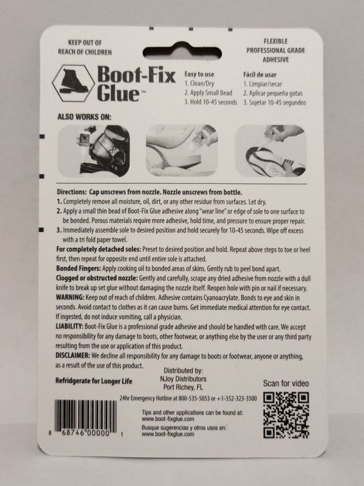 Boot-Fix & Shoe-Fix Glue : Instant Professional Grade Shoe Repair Glue ...
