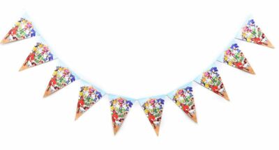 Sonic the Hedgehog Triangle Birthday Party Banner Supplies Room ...