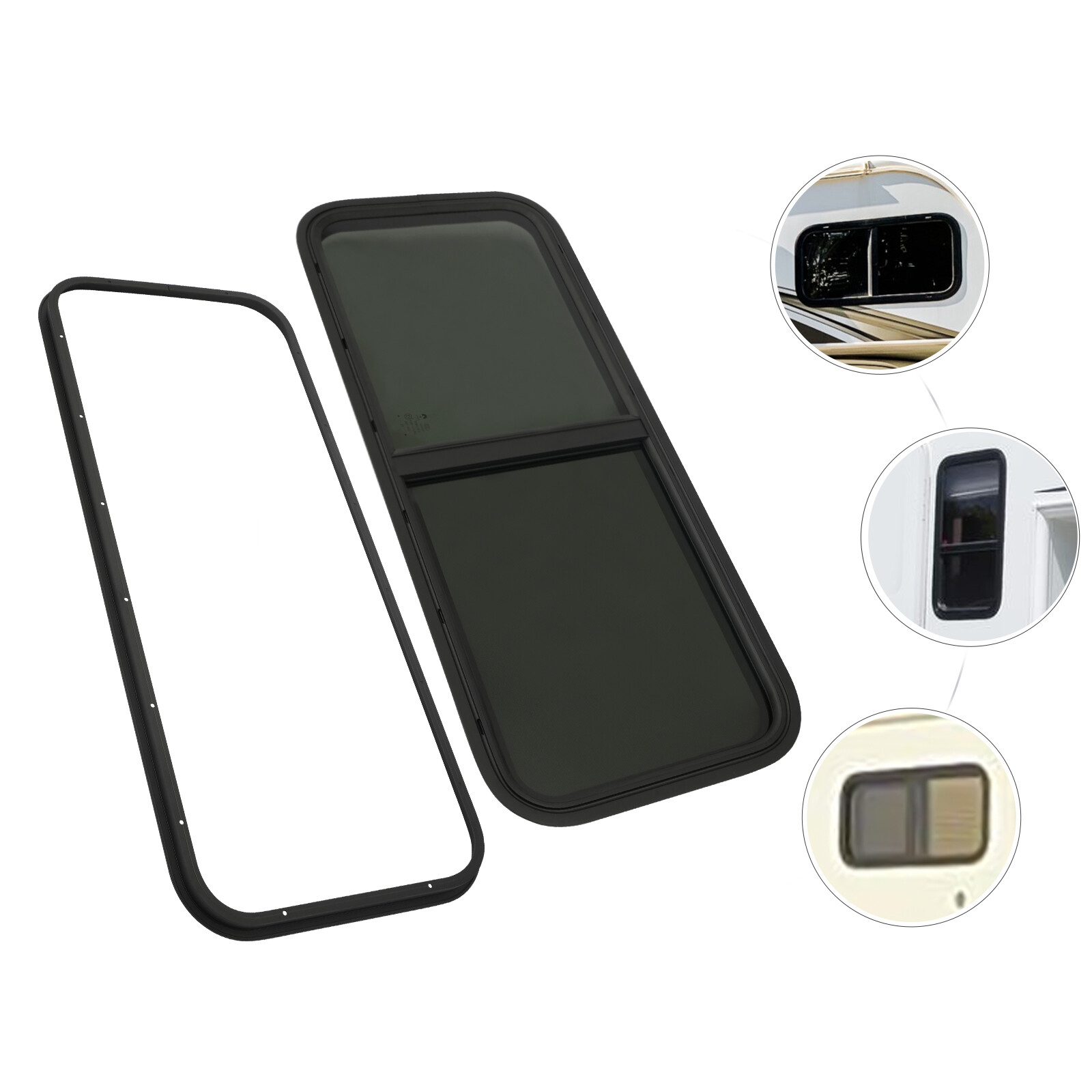 42" W X 22"H RV Camper Window Teardrop Horizontal Sliding Glass Window ...