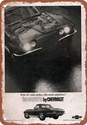 METAL SIGN - 1966 Corvette Vintage Ad 08 - Old Retro Rusty Look | eBay