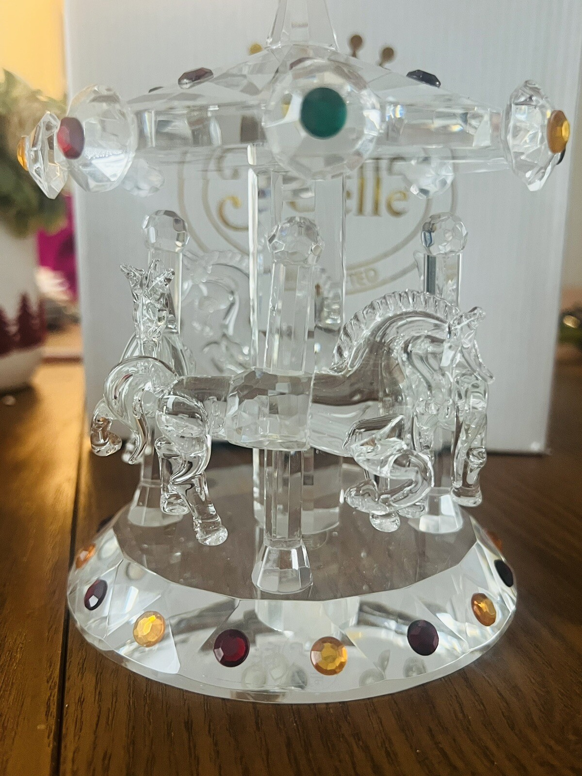 RARE Sorelle Crystal Merry Go Round w/horses with original BOX | eBay