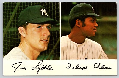 Postcard 1971 New York Yankees Jim Lyttle Felipe Alou MLB Baseball | eBay