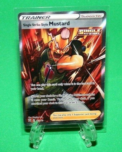 Single Rapid Strike Style Mustard 2021 Pokemon Trainer Supporter Card ...