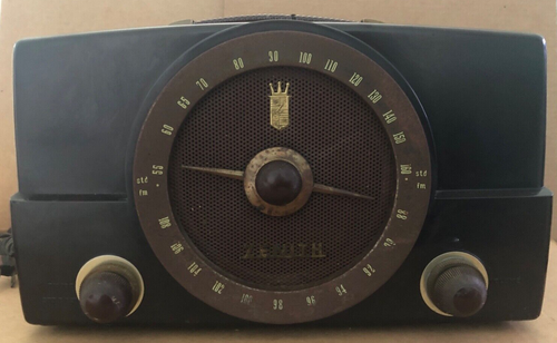 Vintage ZENITH TUBE RADIO Model H725 MCM Bakelite | eBay