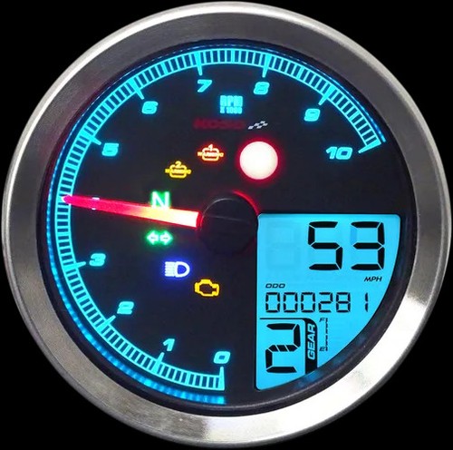 Koso Black Electronic Speedometer Tachometer Dyna Super Glide Custom 05 ...