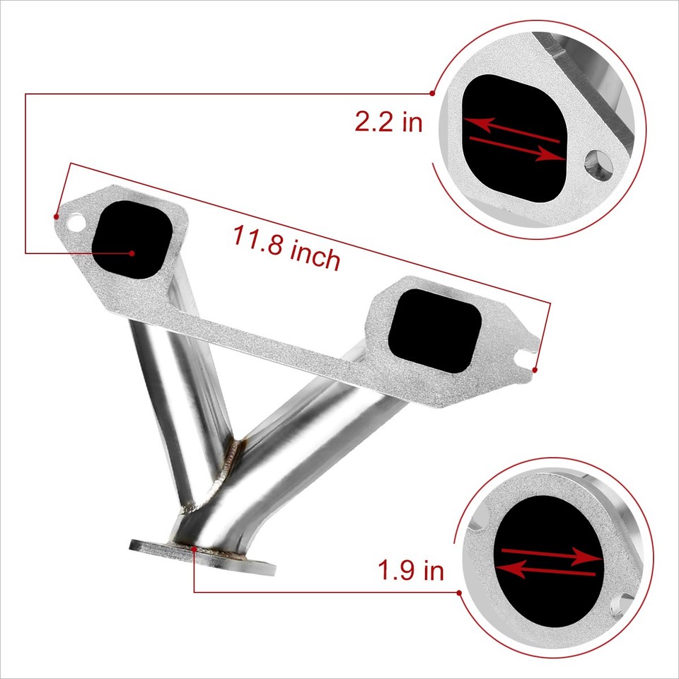 6CYL 216/235/261 STAINLESS STEEL HEADER MANIFOLD SPLIT EXHAUST FOR 37 ...