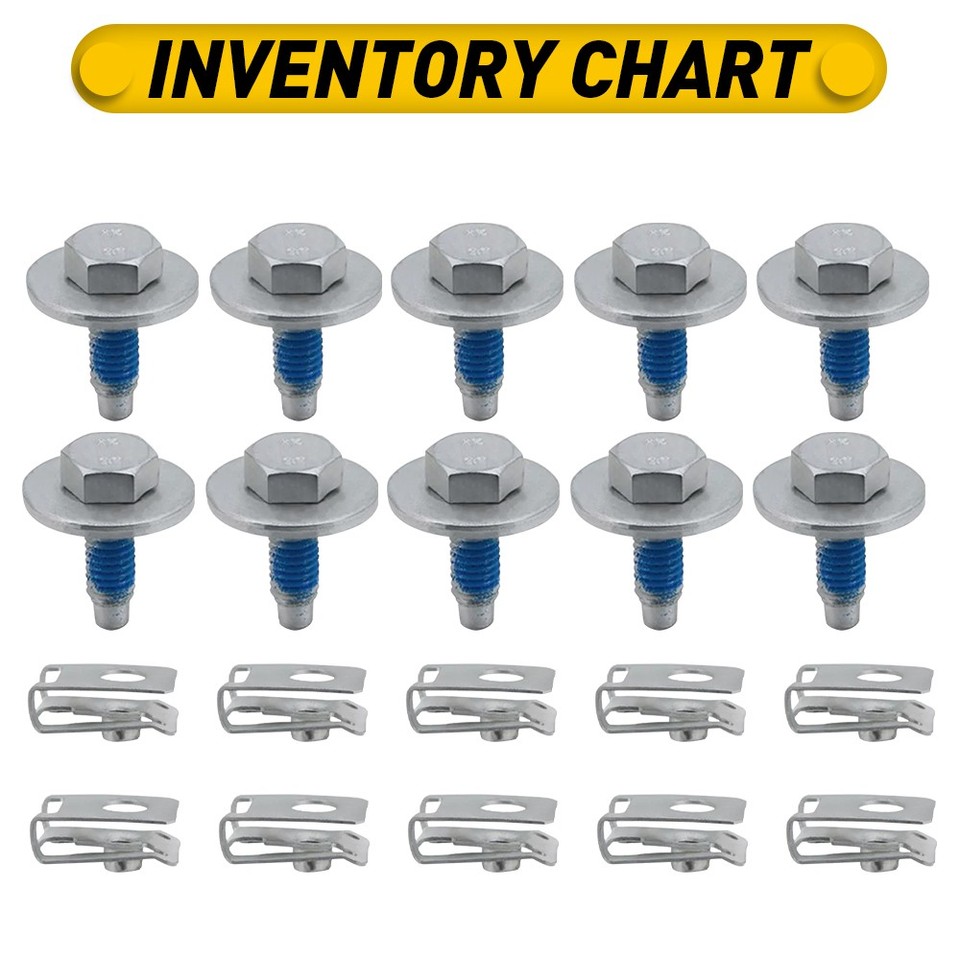 40PCS Engine Cover Undertray Splash Shield Guard Body Bolts & U-nut ...