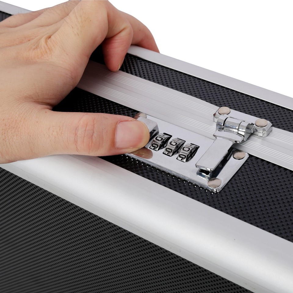 Aluminum New Framed Locking Gun Pistol Lock Box Hard Storage Carry Case ...