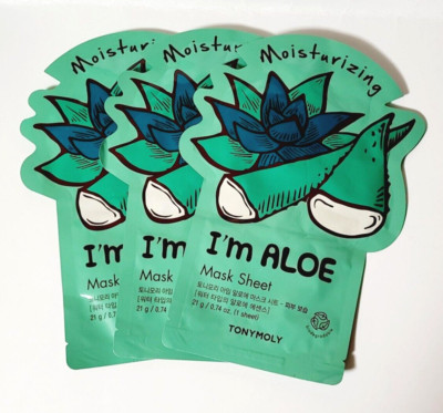3 x TONY MOLY I'm Aloe Mask Sheet Moisturizing Hydrating Refreshing ...