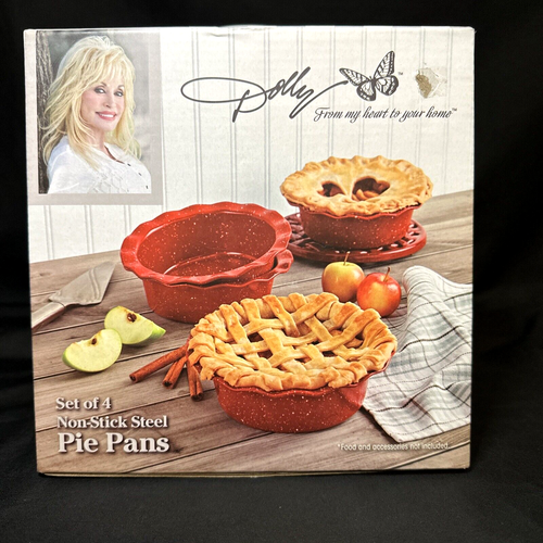 Dolly Parton Non-Stick 6" Steel Pie Pan Set of 4 RED for sale online | eBay