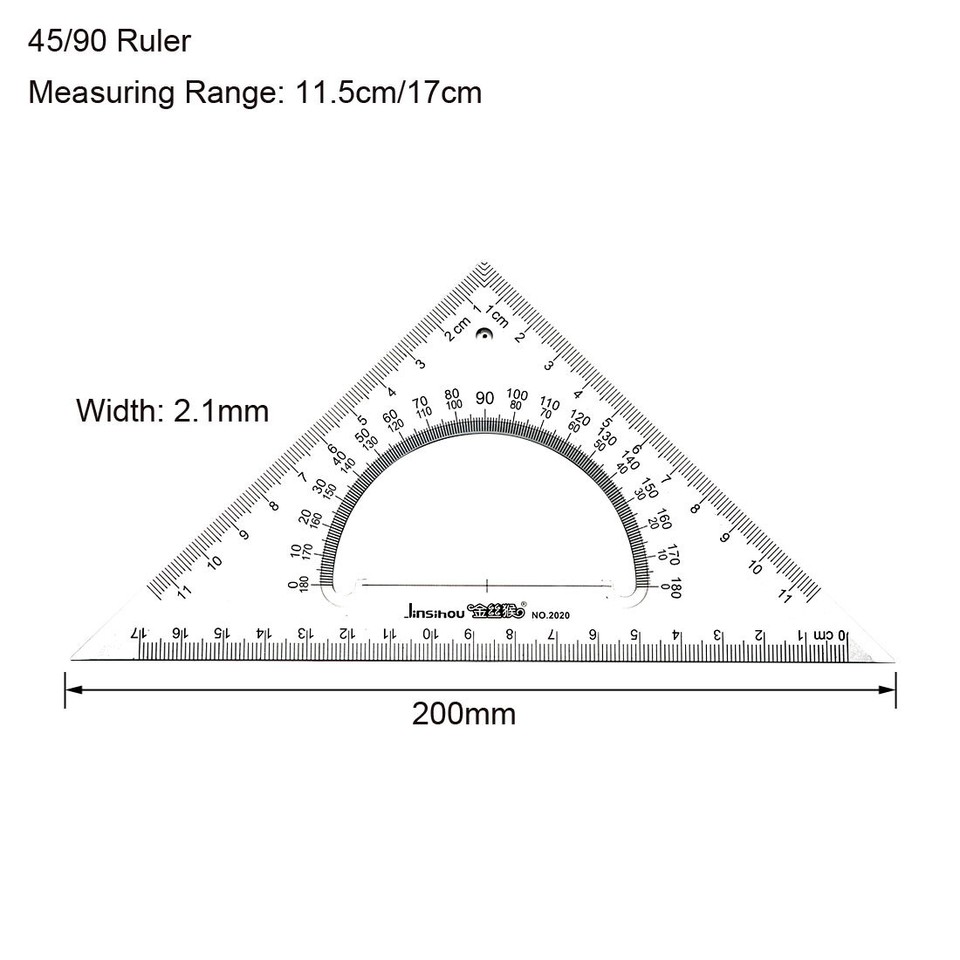 Triangle Ruler Set 30/60, 45/90 17cm/18cm Triangle Rafter Angle Ruler ...