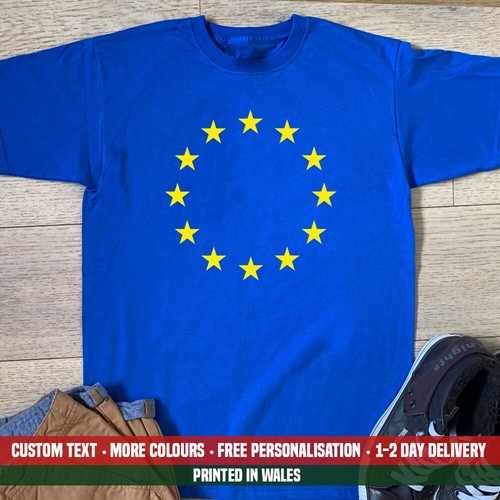 European Union Flag T Shirt EU Europe Holiday Emigrate Brexit Birthday ...