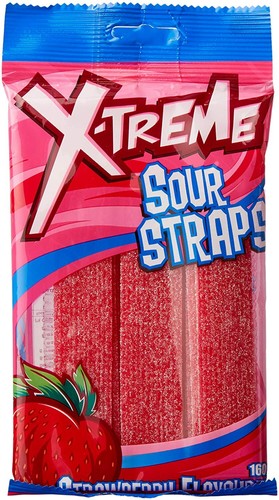 X-Treme Strawberry Sour Straps Candy 6 X 160g Each Bag | eBay