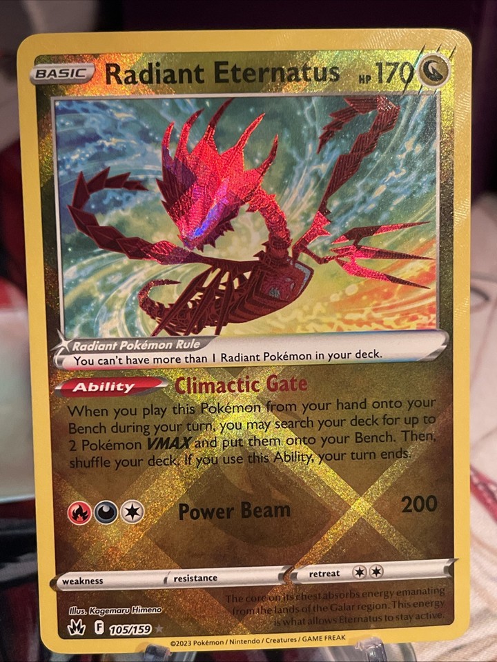 Radiant Eternatus 105/159 Crown Zenith Shiny Holo Rare Pokémon ...