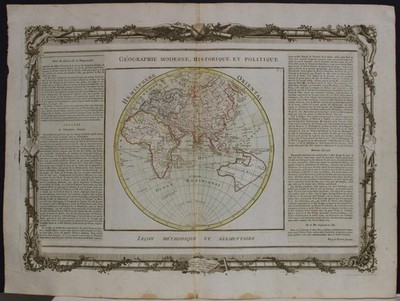 EASTERN HEMISPHERE 1786 BRION DE LA TOUR & DESNOS UNUSUAL ANTIQUE WORLD ...