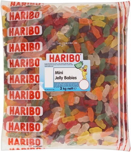 Haribo Mini Jelly Babies - 3kg Bulk Bag - Fruit Flavoured Gummy Sweets ...