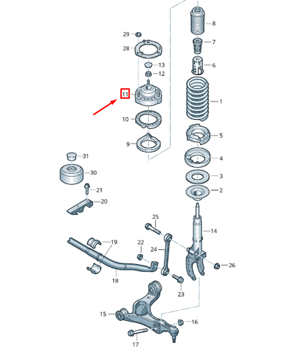 VW TOUAREG 7P MK2 Front Suspension Upper Bearing Plate 7P0412321A NEW ...