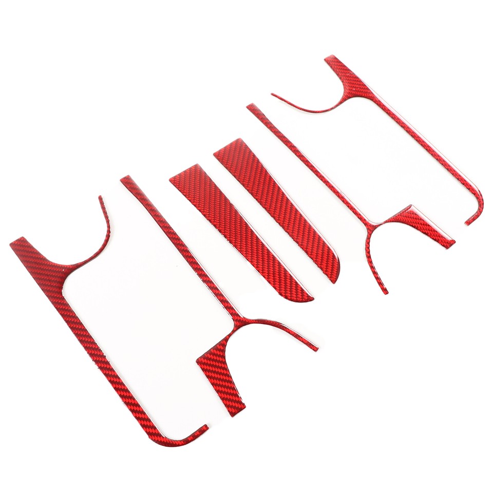Red Carbon Fiber Front row makeup mirror sticker Trim Fit For Hummer H2 ...